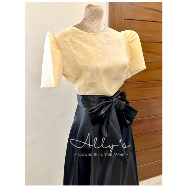 #🎊 Modern Filipiniana Mestiza Kimona in Beige | Lazada PH