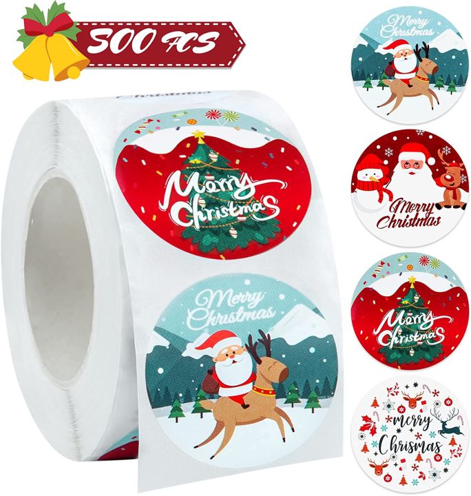 Christmas Gift Tags Stickers Self-adhensive, 500pcs Christmas ...