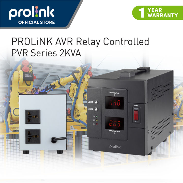 PROLiNK PVR2000D 2KVA/1600W Automatic Voltage Regulator (AVR) Voltage ...