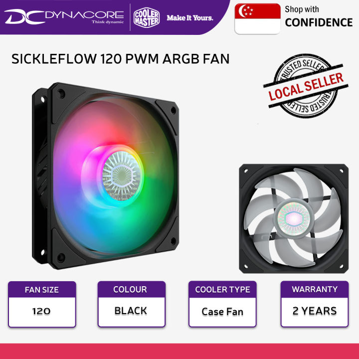 COOLER MASTER SICKLEFLOW 120 PWM ARGB FAN BLACK | Lazada Singapore