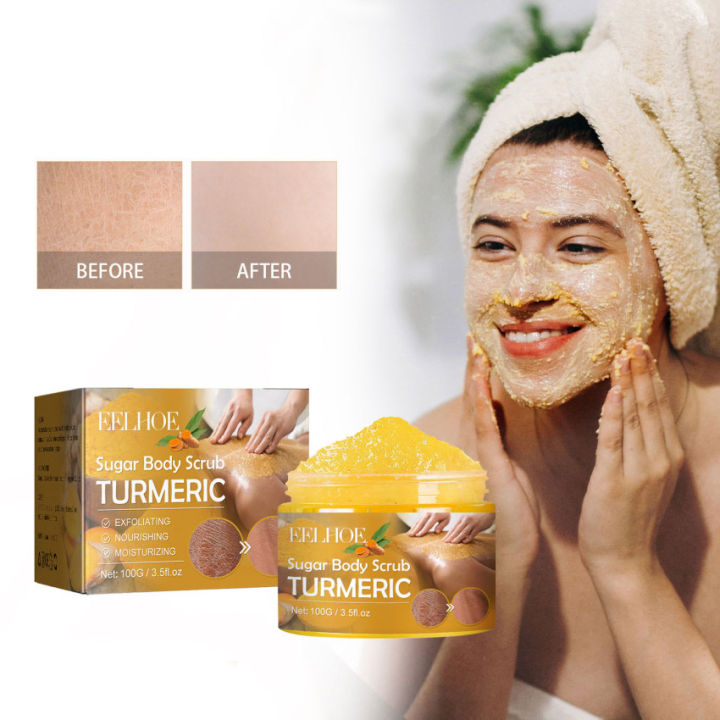 Turmeric body scrub cleaning body exfoliating fade ac-ne marks melanin ...