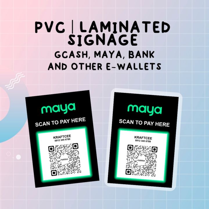 Maya PVC Laminated QR Code Payment | Signage | Custom Print | Lazada PH