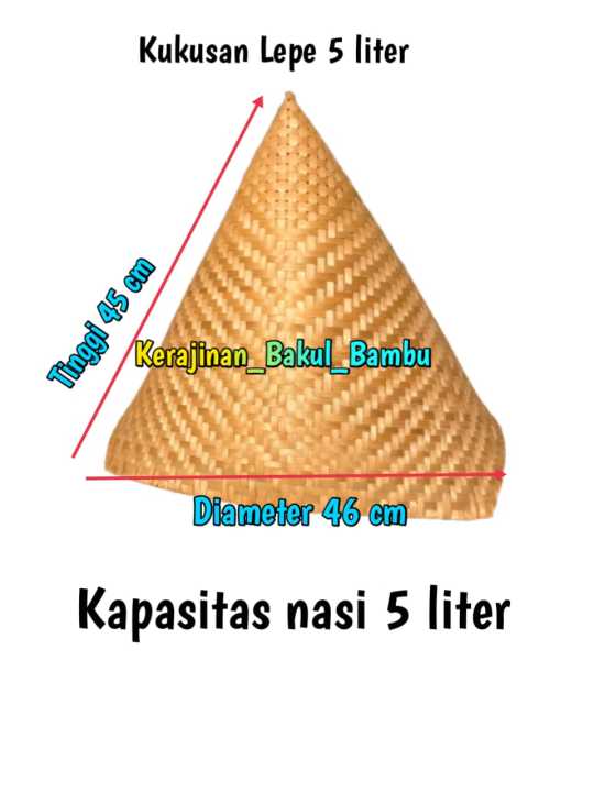 Kukusan LEPE 5 liter kukusan bambu anyaman tradisional alat pengukus ...