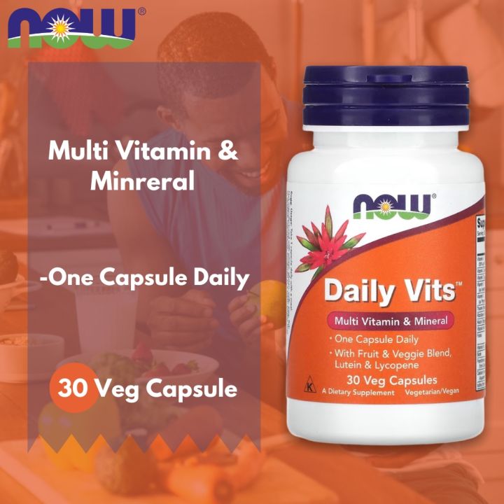 NOW Foods Daily Vits MultiVitamins and Minerals Contains 30 vegetable ...