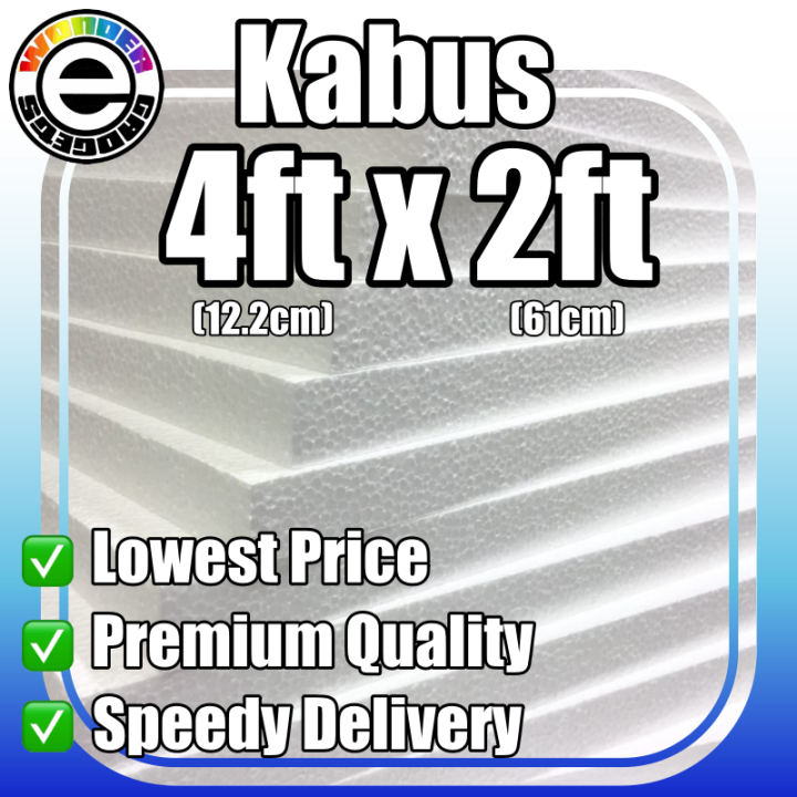Polystyrene foam board 4ft x 2ft (PACKAGE) / Papan Kabus 4ft x 2 ft ...