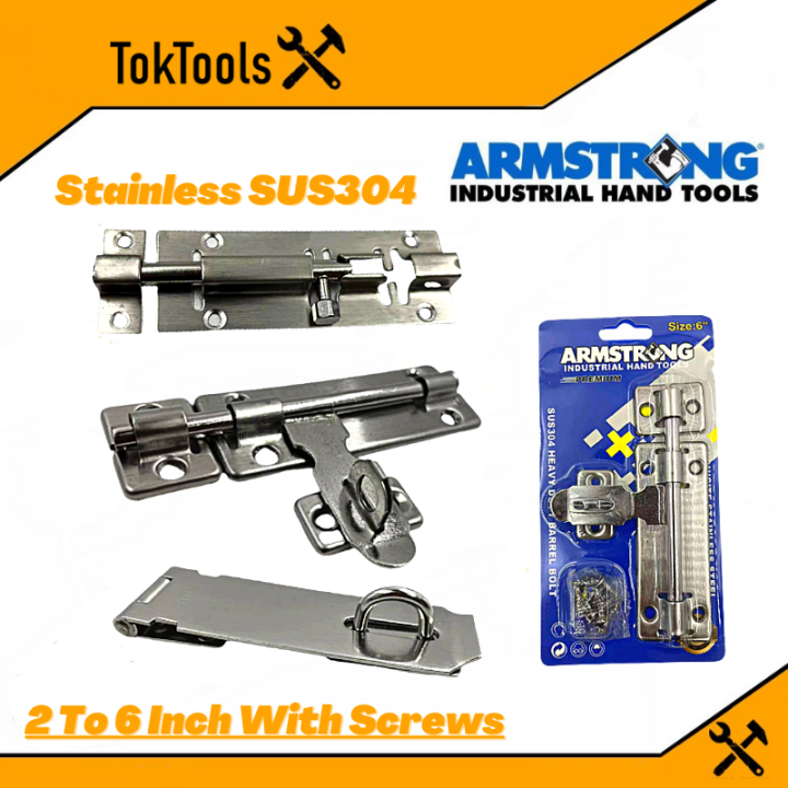 Armstrong Stainless Steel Barrel Bolt Heavy Duty Gate Door Lock Safety ...
