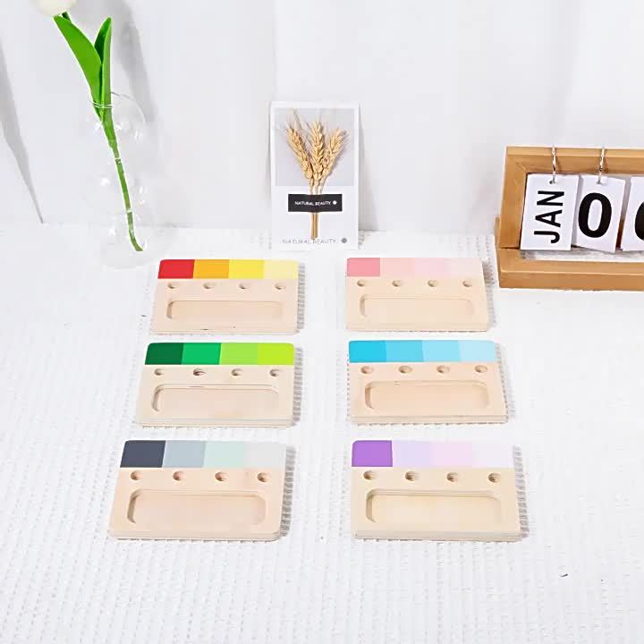 Montessori Color Sensory System Wooden Plugboards Hands-on Brain-Moving ...