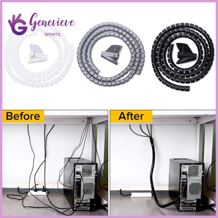 GENEVIEVE SPORTS Desktop Spiral Tube Cable Winder Management Cable ...
