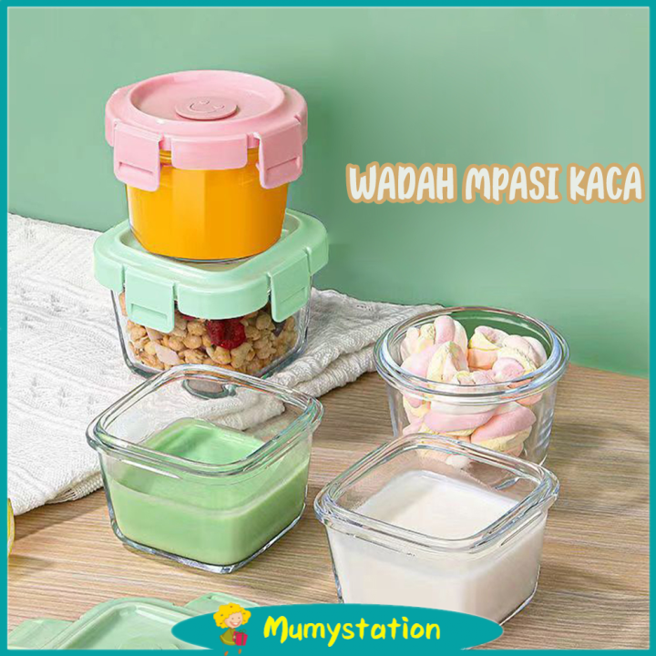 Mumystation Tempat Kotak Mpasi Kaca Wadah Mpasi Kaca Penyimpanan Mpasi ...