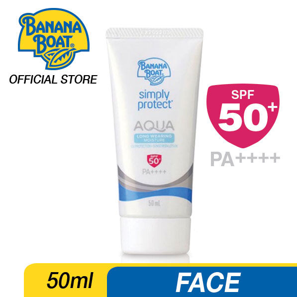 Banana Boat Simply Protect Aqua Long Wearing Moisture SPF50 Sunscreen (50ml) | Lazada