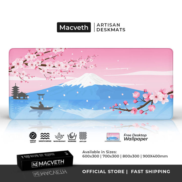 Macveth Artisan Deskmat | Sakura Lake | Large Gaming Mousepad ...