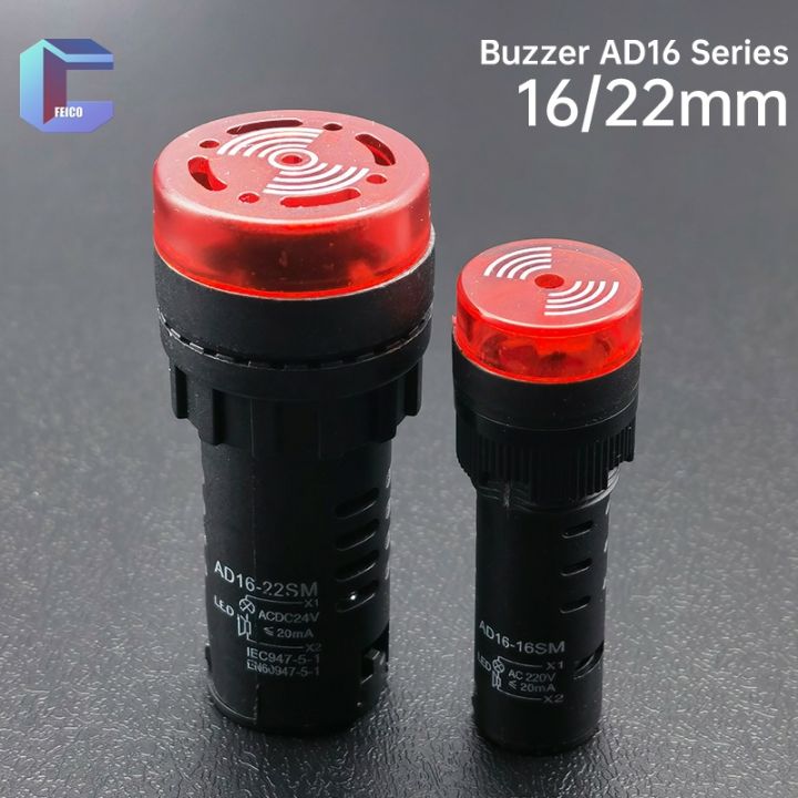 (Speedy electronic)Ad16-16sm 16/22มม. เตือน Buzzer กระพริบไฟ Led สีแดง ...