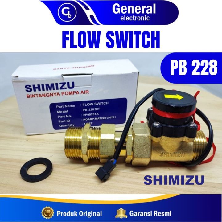 Flow Switch Shimizu Original 1” x 1" ( 1 inch ) Otomatis Pompa Dorong ...
