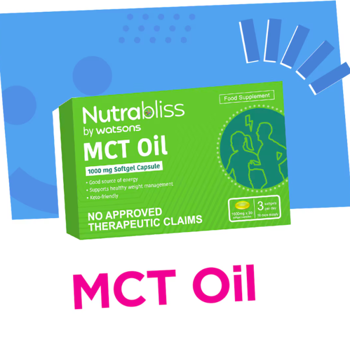 NUTRABLISS BY WATSONS MCT Oil 1,000 mg 30 Softgels Capsule | Lazada PH