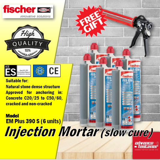 FISCHER FIS EM Plus 390 S Eproxy Injection Mortar Anchoring Adhesive ...
