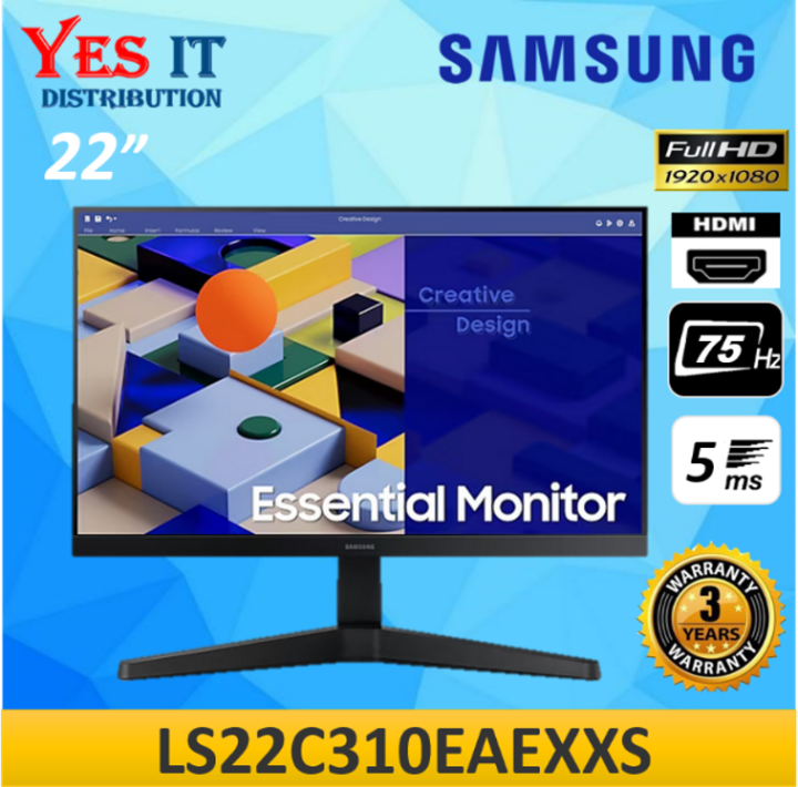 Samsung 22" LS22C310EAEXXS 75Hz 5ms FHD IPS Freesync Essential Monitor ...