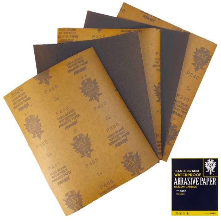 Eagle Brand Waterproof Abrasive Sand Paper 9" x 11" - Grit 120 to 1200 ...