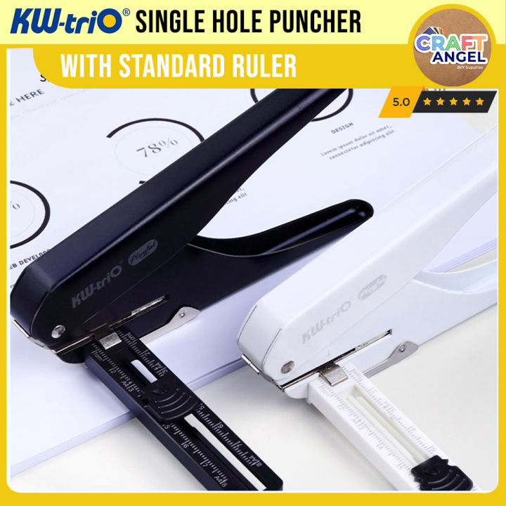 KW-TRIO Hole Puncher 6mm with Ruler Handheld Metal Circle Puncher 20 Sheets Capacity | Lazada PH