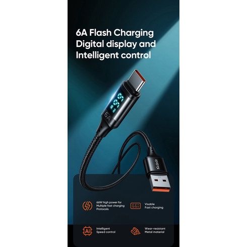 Mcdodo CA-1080 6A Type C USB Data Cable / Super Fast Quick Charge / Digital Display | Lazada