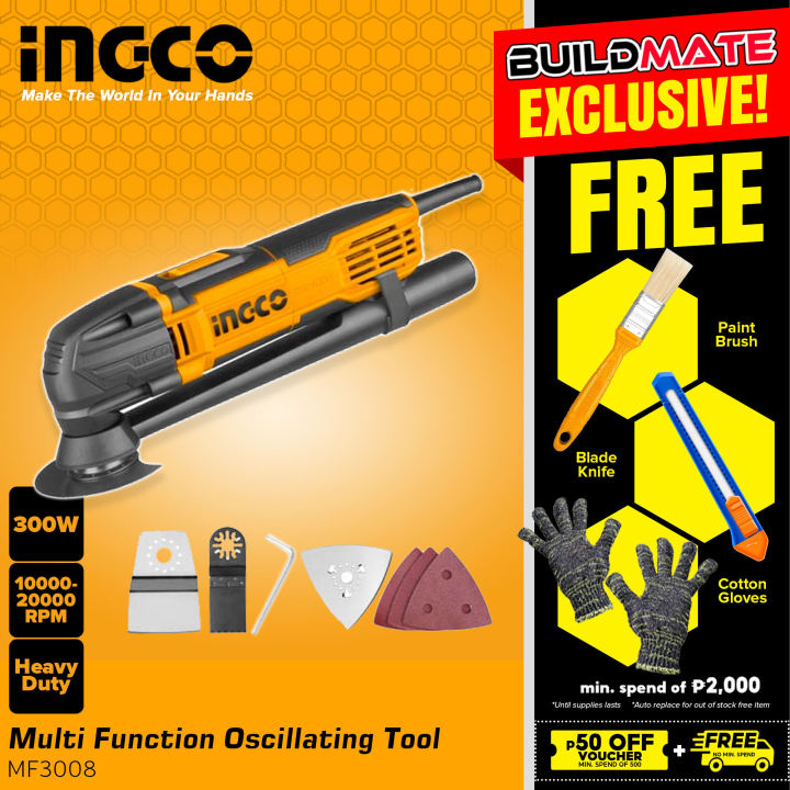 INGCO Multi function Oscillating Tool 300W MF3008 - BUILDMATE - IPT | Lazada PH