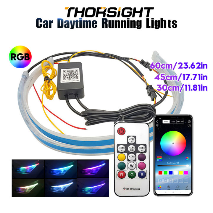 Thorsight ไฟ Led DRL แถบไฟ LED รถไหลได้ ไฟเดย์ไลท์rgb APP daylight แถบ ...