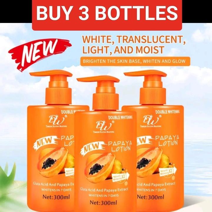 3 BOTTLES 300ML original papaya lotion mabango extensive whitening ...