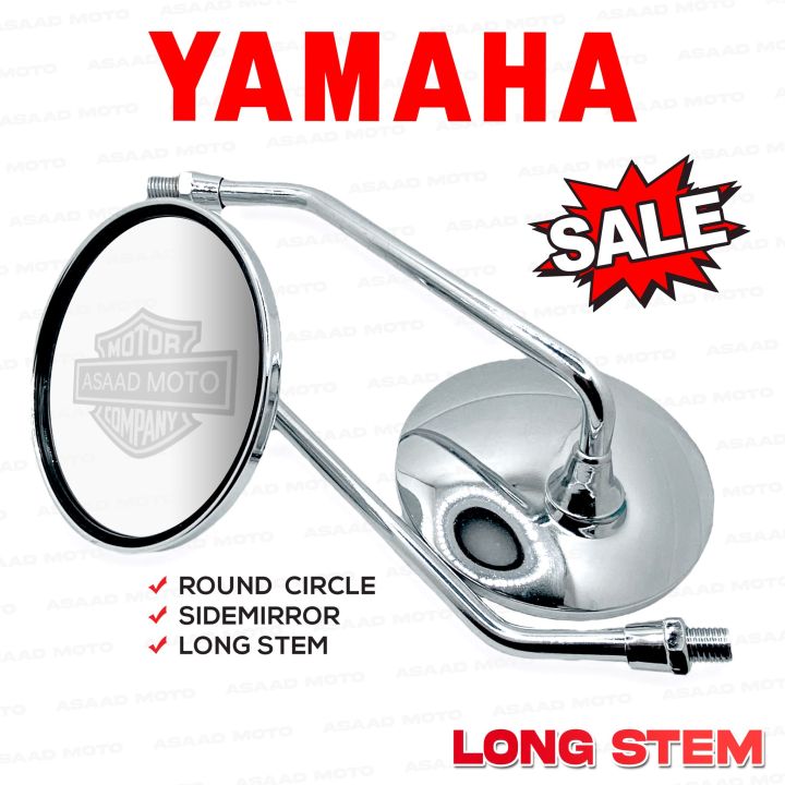 Yamaha 125 Side Mirror Stainless ROUND TYPE Long Stem UNIVERSAL 079 ...