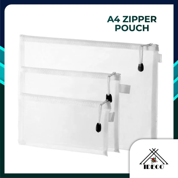 iDECO A4 Transparent File Bag Nylon Mesh Zipper Information Storage ... iDECO A4 Transparent File Bag Nylon Mesh Zipper Information Storage ...