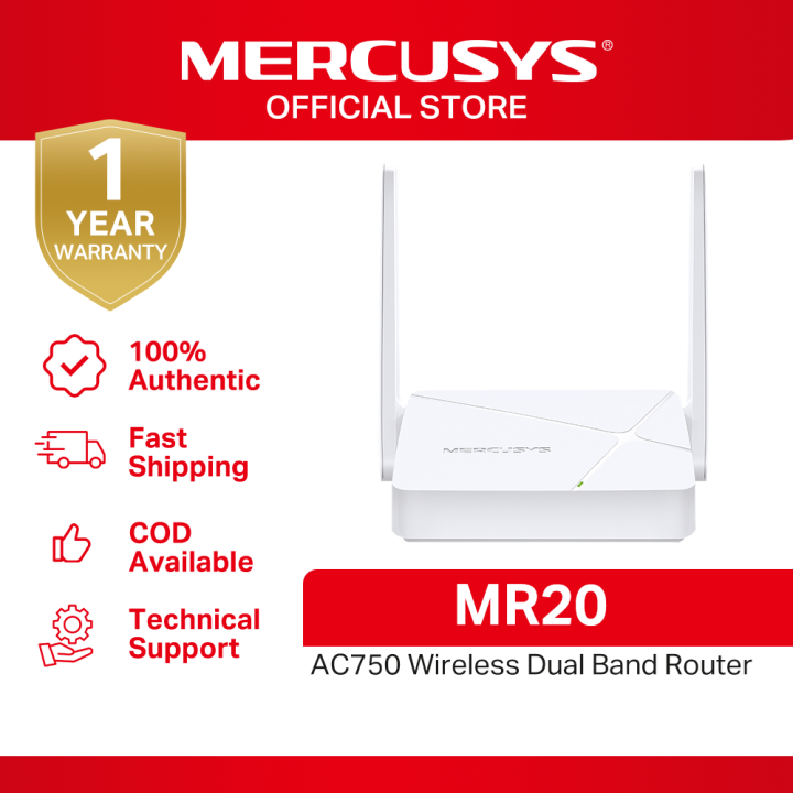 Mercusys MR20 AC750 Wi-Fi 5 Wireless Dual Band Router Multi-Mode IPTV ...