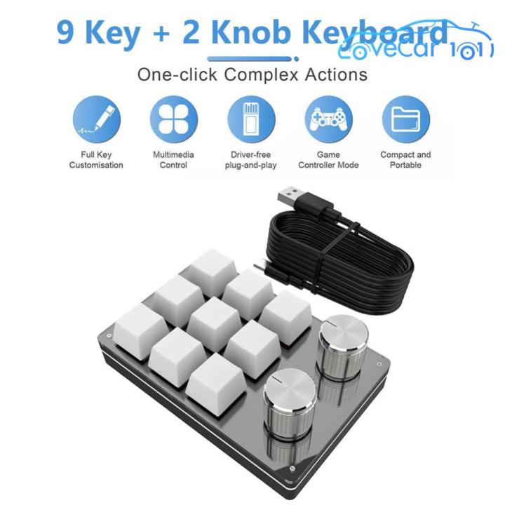 Photoshop Gaming Keypad 9 Key 2 Knob Bluetooth-Compatible Wireless/USB ...