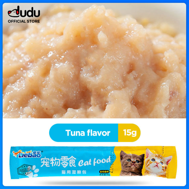 DUDU Pet Cat Treats 15g Per Stick Wet Cat Snacks Stick Tuna Flavor | Lazada