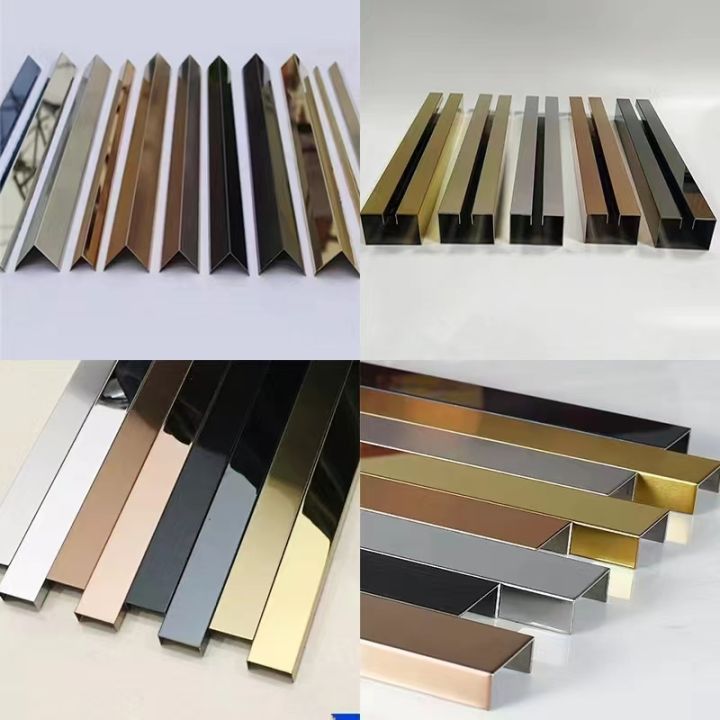 Stainless steel U-shaped groove decorative strip rose gold skirting ...