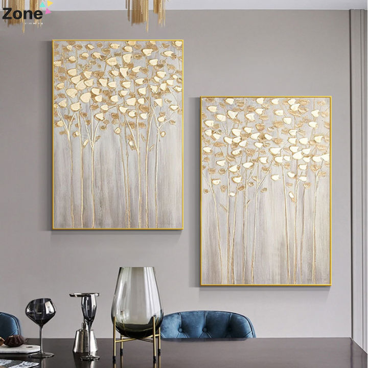 Modern art paintings on the golden money tree canvas, oil paintings ...