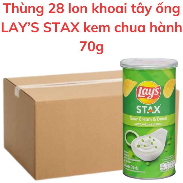 Snack Khoai tây lon LAY'S STAX vị kem chua hành 42g | Lazada.vn