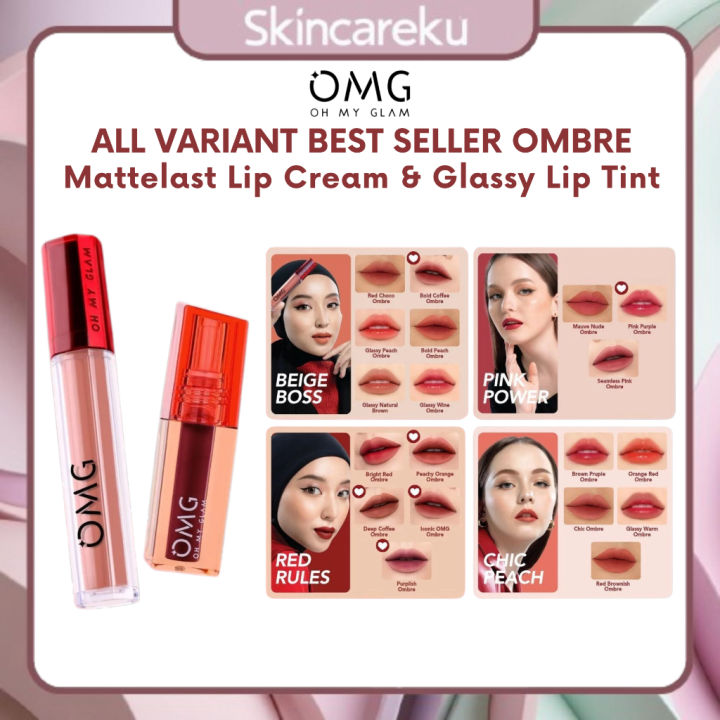 OMG Paket Ombre Mattelast Lip Cream & Glassy Lip Tint - Warna Intense ...