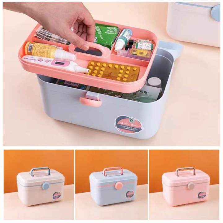 First aid storage box with removable tray,emergency medicine kit case ...