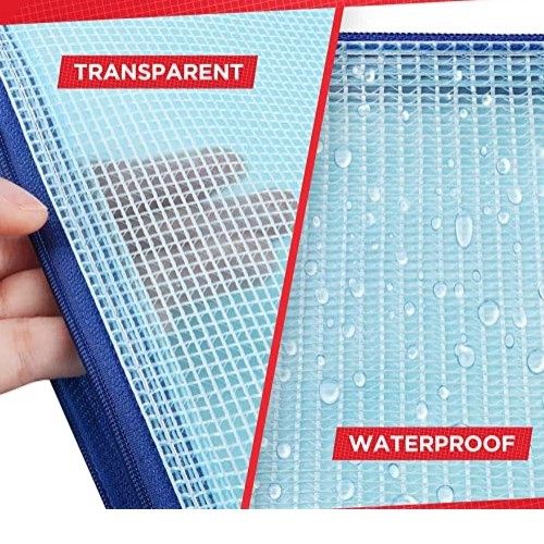 A4 File Folder Document Bag Zip Zipper Bags Waterproof Plastic Pouch ...