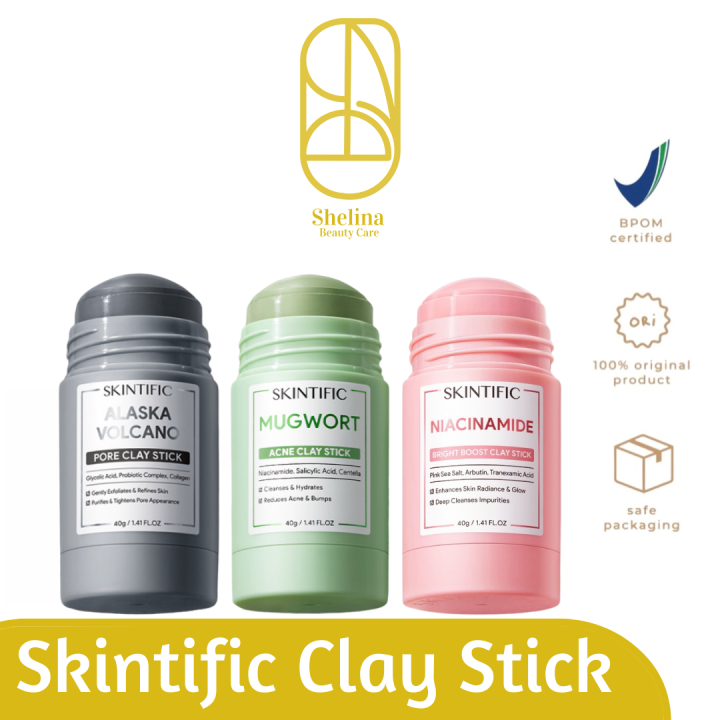 Skintific Clay Mask Stick Mugwort Acne Niacinamide Bright Boost Alaska ...