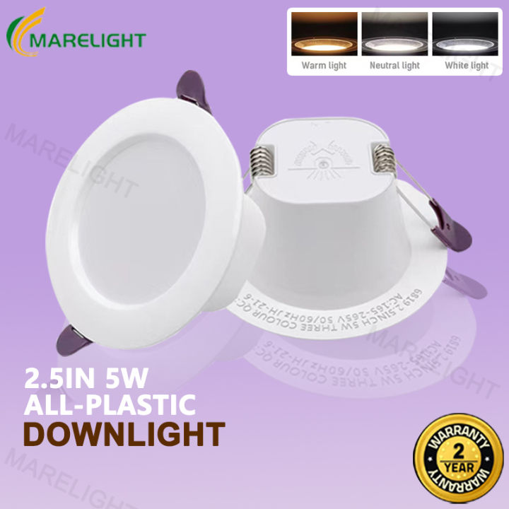 Tri Color LED Downlight Pin Light For Ceiling 2.5inch 5W Recessed Panel ...