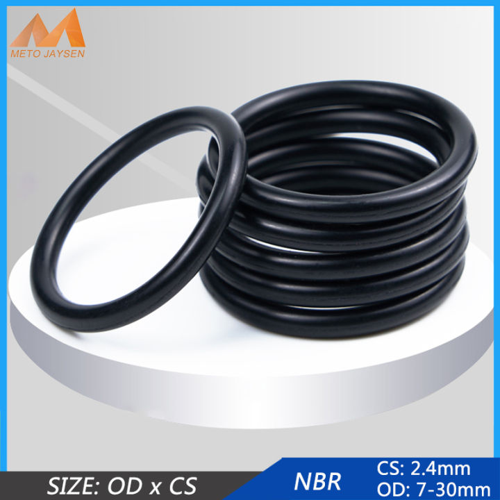Đen NBR Nitrile cao su vòng niêm phong O-ring 100 chiếc Đường kính ngoài 7mm-30mm mm Độ dày 2 ...