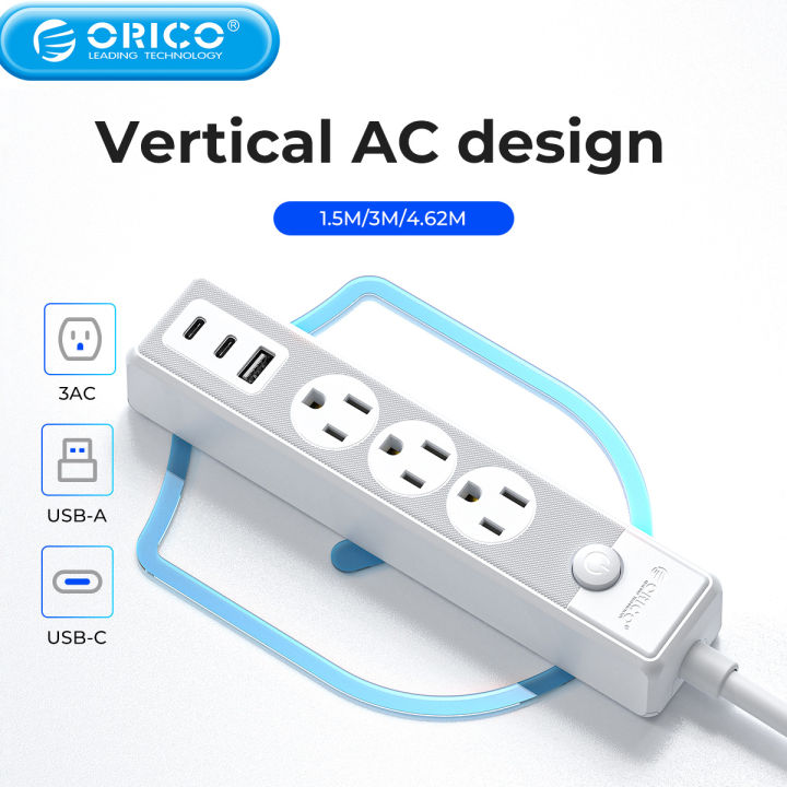 ORICO 6-in-1 Charging Station Long Power Strip with USB , Extension ...