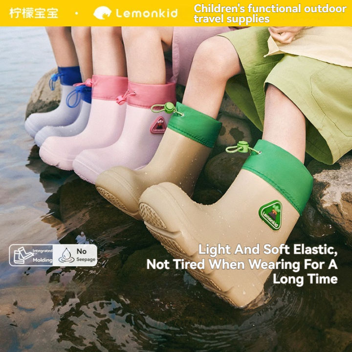 Lemonkid Children‘s Waterproof Anti-slip Rainboots EVA Drawstring Calf ...