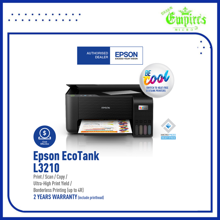 Epson EcoTank L3210 All In One Printer | Print | Copy | Scan | Lazada