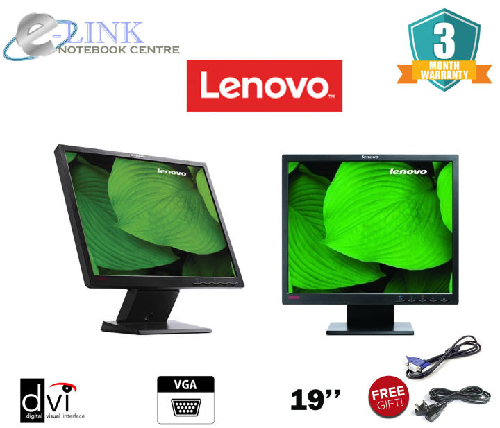 (GRADE A) Lenovo ThinkVision L1900 19''LCD SCREEN MONITOR / VGA DVI ...