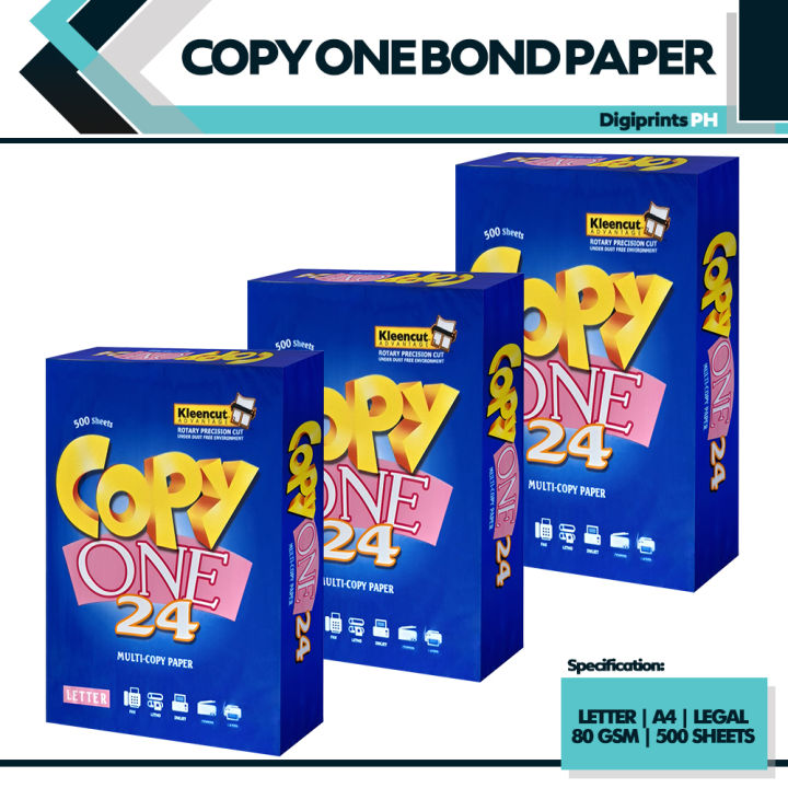 Digiprints PH - 80gsm Copy One Bond Paper Ultra White Copy Paper Short ...