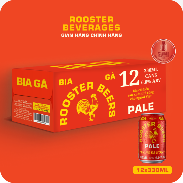 Bia thủ công | Rooster Beers Pale (Bia Gà Pale) Thùng 12 Lon x 330ml ...