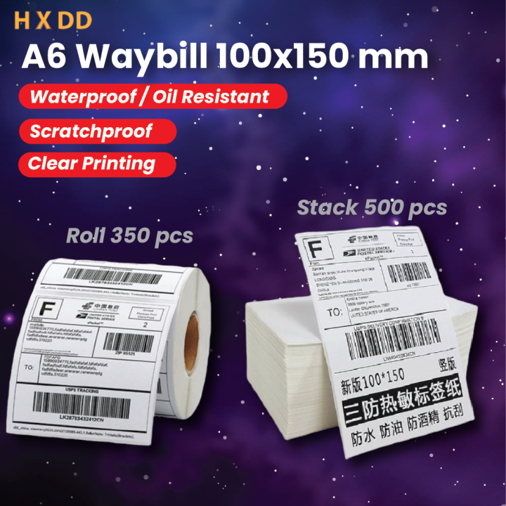 A6 Thermal Label Sticker Roll Airway Bill Waybill AWB Consignment Note ...