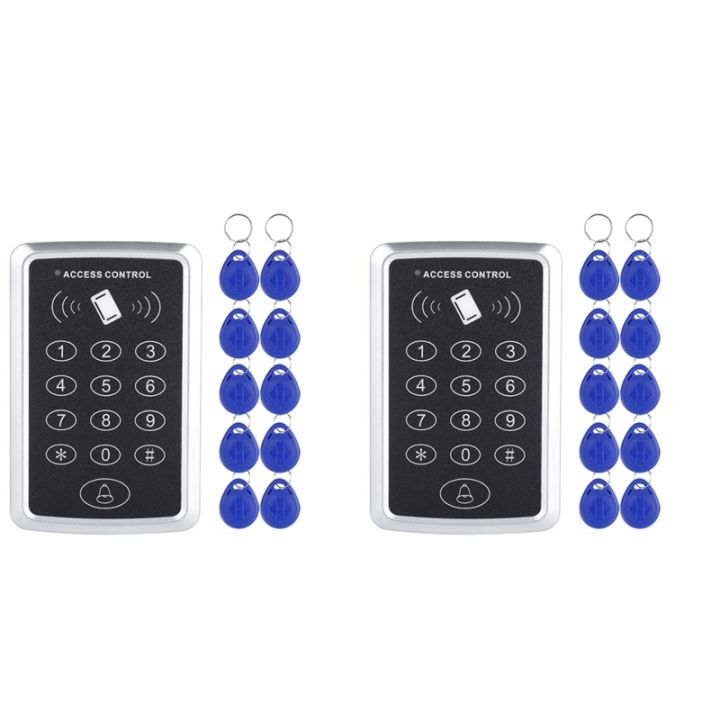 2X 125KHz RFID Access Control Keypad EM Card Reader Door Access Control ...