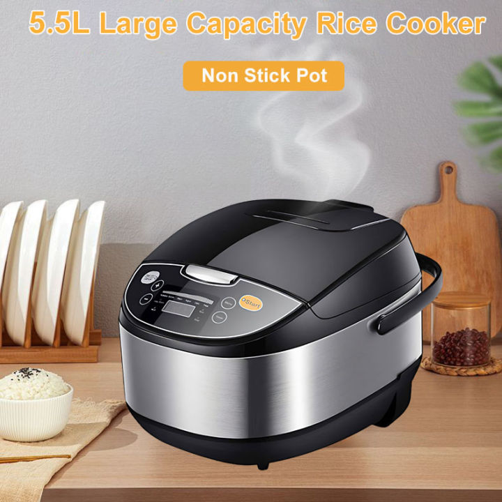 Smart Rice Cooker 5L/5.5L Large Capacity Stainless Rice Cooker Multifunctional Electric Cooker ...