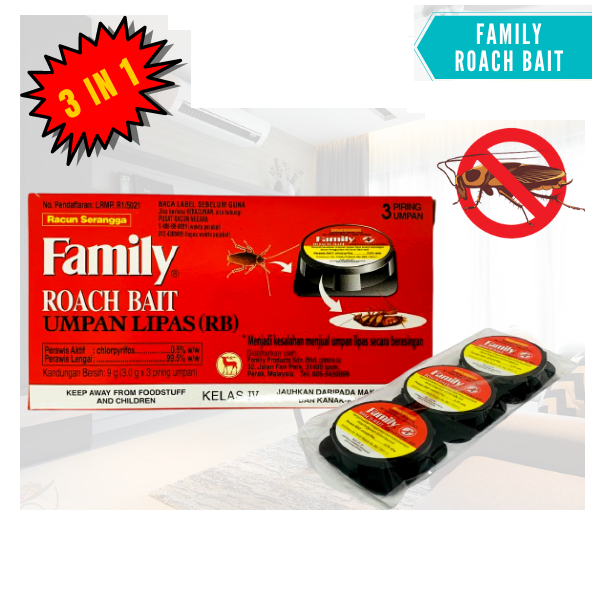 Family Roach Bait 3 IN 1 Umpan Lipas Cockroach Killer Bait Umpan Lipas Bunuh Lipas Pembunuh ...